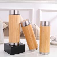 China Classic 500ml Stainless Steel Vacuum Water Bottle with Bamboo Lid 304 for sale
