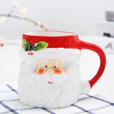 China 350ml Ceramic Christmas Coffee Mug with Lid Custom Color Sustainable Gift for sale