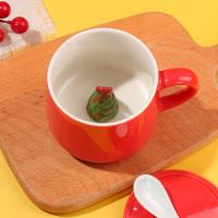 China Christmas 3D Ceramic Coffee Mug 350ml Handmade Sustainable Teacup for Gifts for sale