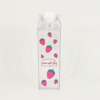 China Transparent Square Milk Carton Box Shape 500ml Plastic Drink Bottle Large Capacity Cup for sale