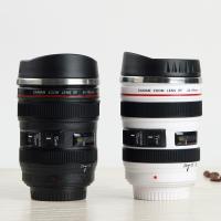 China Unique 400ml Insulated Automatic Rotary Stirring Camera Lens Shape Coffee Mug for Tea for sale