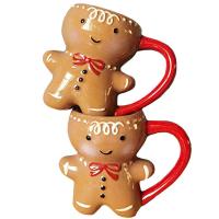 China Christmas Ceramic Gingerbread Man Coffee Mug 300ml Custom Color Eco-Friendly for sale