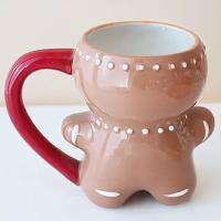 China Christmas Ceramic Gingerbread Man Coffee Mug 300ml Custom Color Eco-Friendly for sale