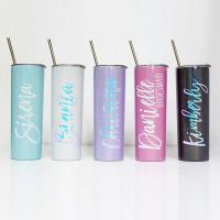 China Custom Logo 304 Stainless Steel Insulated Travel Mug 20oz Sublimation Straw Cup for sale
