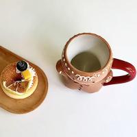 China 300ml Ceramic Gingerbread Man Christmas Mug Sustainable Custom Color Cute 3D Design for sale