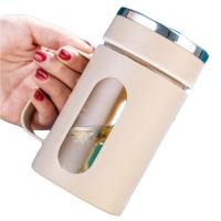 China Leak-proof Glass Water Bottle with Handle Office Custom Logo Design Style Classic for sale
