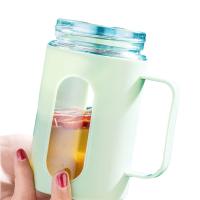 China Leak-proof Glass Water Bottle with Handle Office Custom Logo Design Style Classic for sale