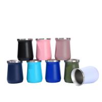 China Custom Logo Stainless Steel Office Mug with Straw 12oz Drop Resistant Water Bottle for sale