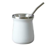 China Custom Logo Stainless Steel Office Mug with Straw 12oz Drop Resistant Water Bottle for sale