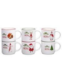 China Ceramic Christmas Coffee Mug Funky Design 14oz Capacity White Sustainable Gift for sale