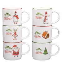 China Ceramic Christmas Coffee Mug Funky Design 14oz Capacity White Sustainable Gift for sale