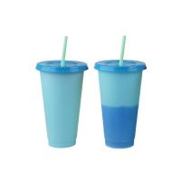 China BPA Free Plastic Coffee Cup 24oz Leakproof Cold Water Bottle with Lid and Straw for sale