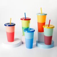 China BPA Free Plastic Coffee Cup 24oz Leakproof Cold Water Bottle with Lid and Straw for sale