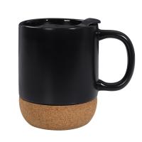 China 450ml Stoneware Ceramic Coffee Mug with PP Lid Custom Color for Gift Giving for sale
