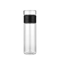 China Custom Logo Sublimation Clear Glass Tumbler 300ML Drink Glass Water Bottle with Filter for sale