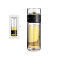 China Custom Logo Sublimation Clear Glass Tumbler 300ML Drink Glass Water Bottle with Filter for sale