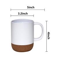 China Ceramic Coffee Mugs with Insulated Wooden Cork Base Custom Nordic Matte Black 350ml for sale