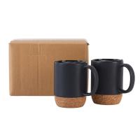 China Sublimation Wood Bottom Ceramic Coffee Mug 350ml Creative Bamboo Handle Custom Logo for sale