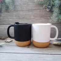 China Black Matte Color Glaze Ceramic Cork Bottom Coffee Mugs with Custom Logo for sale