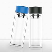 China Resuable Water Bottle WITH LID Eco-Friendly Durable Customizable Logo Glass Bottle for sale