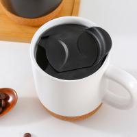 China 14 oz Ceramic Mug with Cork Base and PP Lid Custom Design for Mother Day Valentine Day Gifts for sale