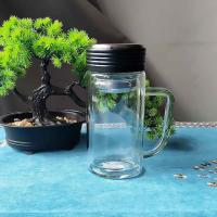 China 400ml Borosilicate Glass Water Bottle Custom Sublimation Blank for Hot Cold Drinks for sale