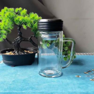 China 400ml Borosilicate Glass Water Bottle Custom Sublimation Blank for Hot Cold Drinks for sale