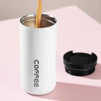 China Custom Logo 350ml 500ml Stainless Steel Vacuum Insulated Coffee Cup Leakproof Portable for sale