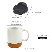 China Custom Logo 15oz Sublimation Porcelain Coffee Mug with Wooden Bottom Black Ceramic Cup for sale