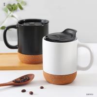 China Custom Logo 15oz Sublimation Porcelain Coffee Mug Ceramic Cup with Lid and Wooden Bottom for sale