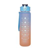 China Custom Pattern 30oz BPA Free Plastic Water Bottle With Time Marker and 900Ml Capacity for sale