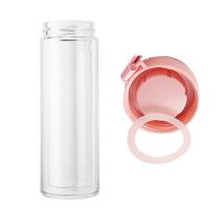 China Zhishang 320ml Double Wall Glass Water Bottle with Tea Infuser High Borosilicate for sale