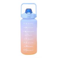 China 2000ml Tritan Plastic Water Bottle Leakproof Frosted Gradient Shaker Bottle Custom Color for sale