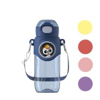 China 690ml Tritan Plastic Kids Water Bottle with Rope Double Spout Straw for Outdoor Indoor for sale