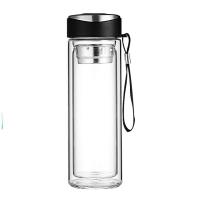 China High Borosilicate Glass Water Bottle 320ml BPA Free with Lid for Coffee Tea Juice for sale