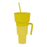 China 1L Square Drink Cup Leak-proof Reusable Plastic Coffee Mug with Straw Custom Color for sale