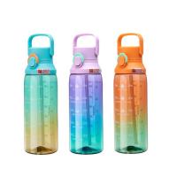 China PP Plastic Sports Water Bottle 750ml with Handle and Straw Direct Drinking Kettle for sale