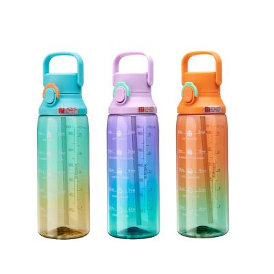China PP Plastic Sports Water Bottle 750ml with Handle and Straw Direct Drinking Kettle for sale