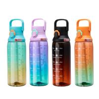 China PP Plastic Sports Water Bottle 750ml with Handle and Straw Direct Drinking Kettle for sale