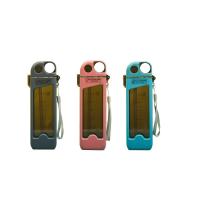 China Custom Logo 350ml Square Plastic Sports Cup with Straw and Capacity Line PP+PC BPA Free for sale