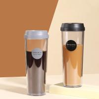 China 320ml/420ml/520ml/700ml Plastic Bottle Double-wall Thermal Insulation Water Cup 4 Sizes for sale