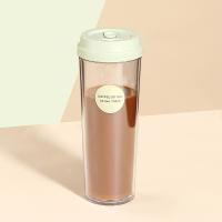 China 320ml/420ml/520ml/700ml Plastic Bottle Double-wall Thermal Insulation Water Cup 4 Sizes for sale