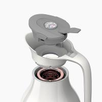 China Glass Liner Temperature Display Kettle 1500ml Vacuum Water Jug with Blue White Green Options for sale