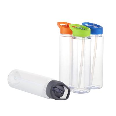 China BPA Free Plastic Water Bottle 500ml 750ml with Flip Straw Portable Outdoor for sale