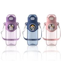 China 690ml Cartoon Plastic Kettle Portable Leak-proof Cup with Rope Elastic Lid Accessories for sale