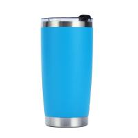 China Custom Colorful 20oz Double Wall Stainless Steel Vacuum Insulated Coffee Mug with Lid for sale