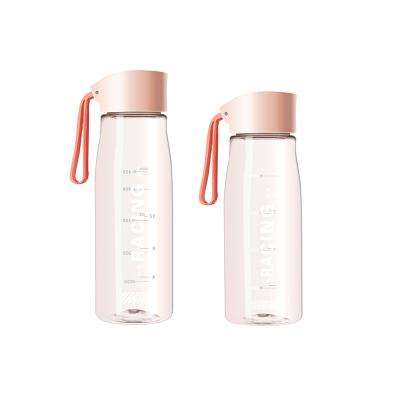 China Easy Carry 500ml 650ml Plastic Water Bottle Custom Logo Colorful with Rope for sale
