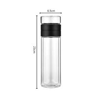 China Eco-Friendly Custom Logo Glass Water Bottle 300ml High Borosilicate for Kids Adults for sale