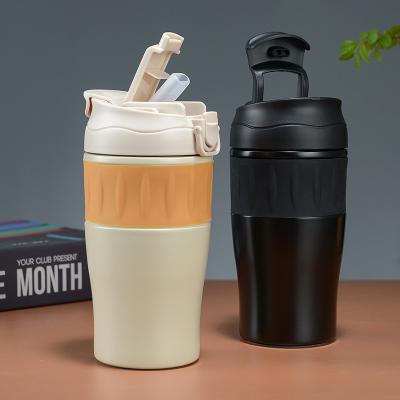 China 500ml 304 Stainless Steel Double Wall Vacuum Tumbler with Straw Lid for Outdoor Custom Color for sale