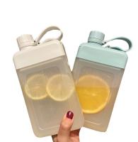 China 450ml BPA Free Leakproof PP Plastic Square Sports Water Bottle with Lid and Cap for sale